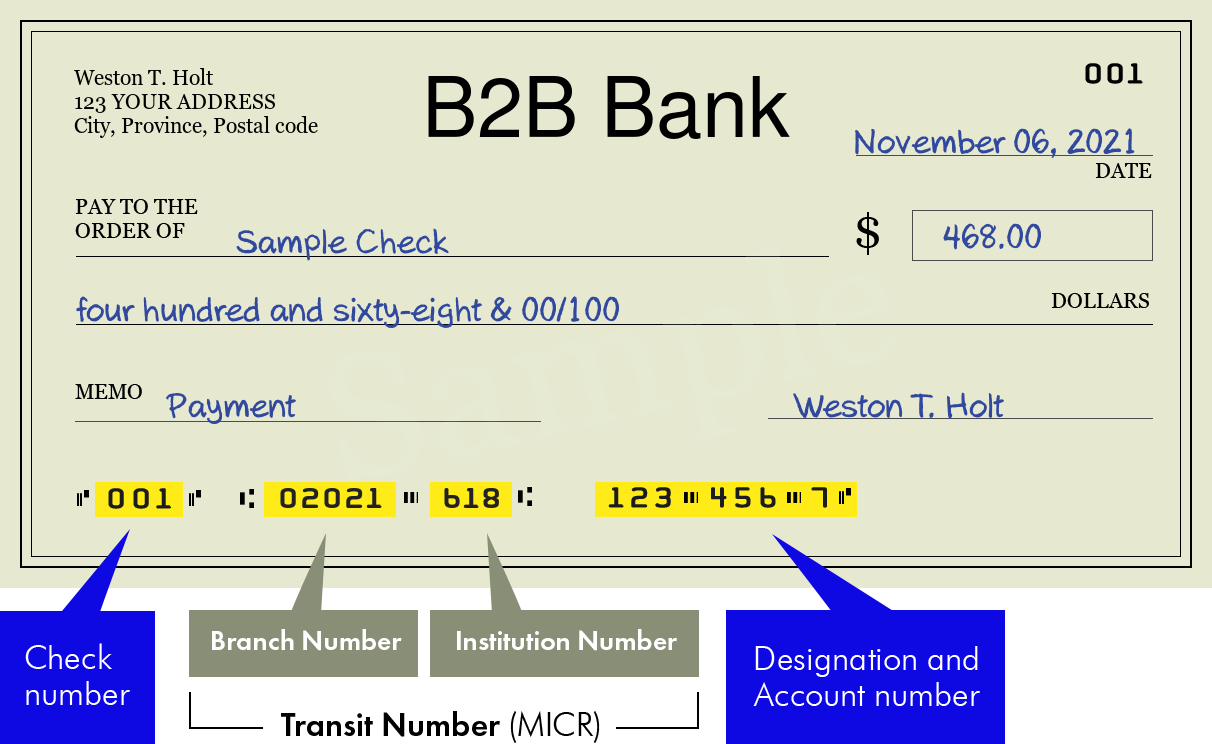 B2B Bank Routing Numbers and Transit (Branch) Numbers