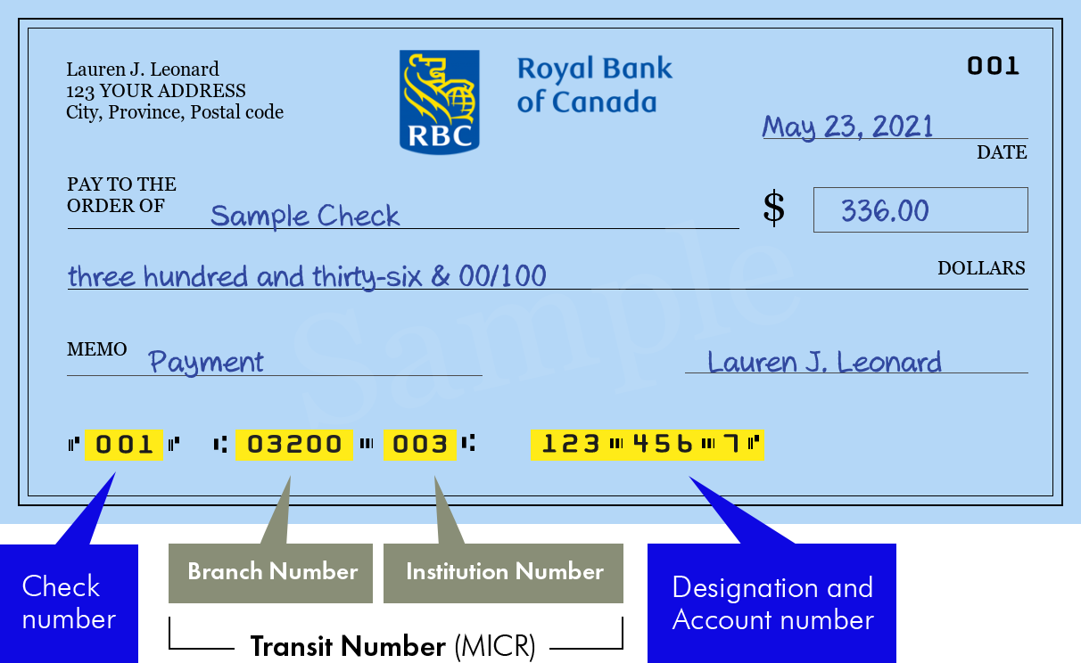 03200-003 — Transit Number for the Royal Bank Of Canada in Nelson