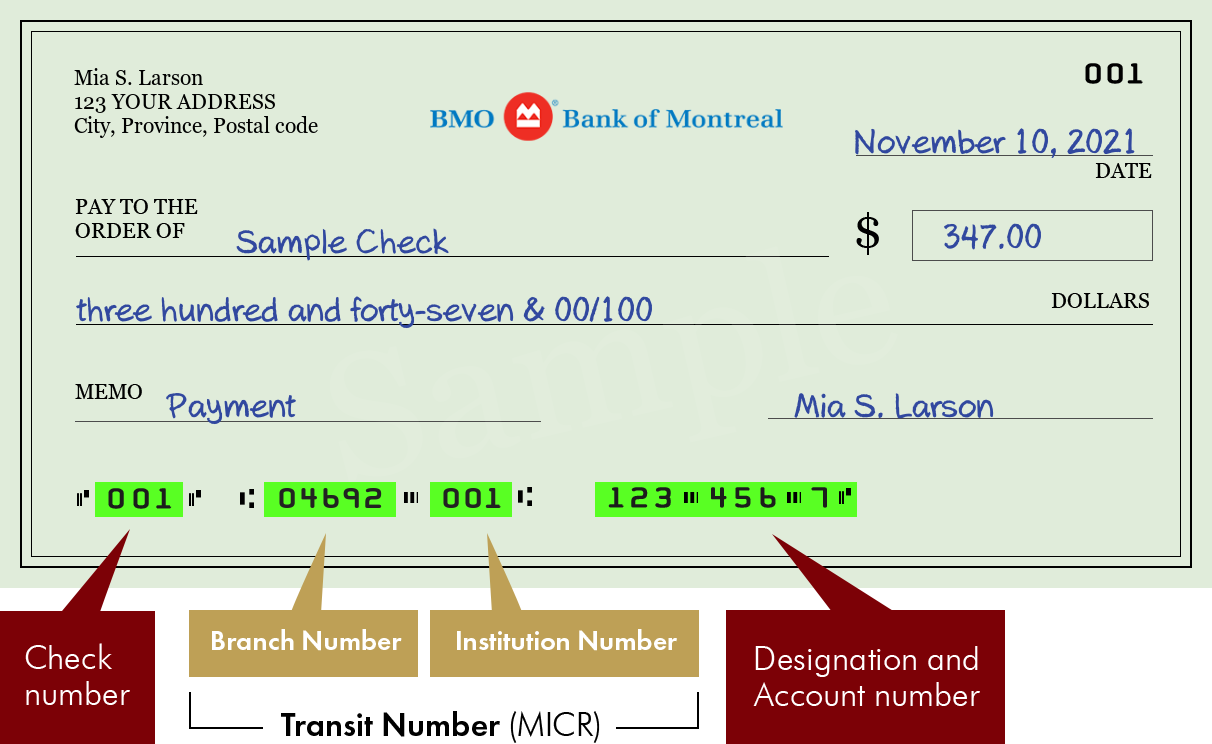 04692-001 — Transit Number for the Bank Of Montreal in Cambridge