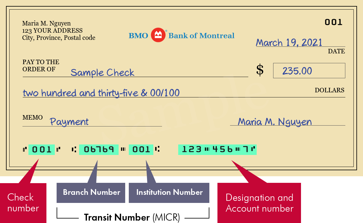 000106769 — Routing Number for the Bank Of Montreal in Calgary