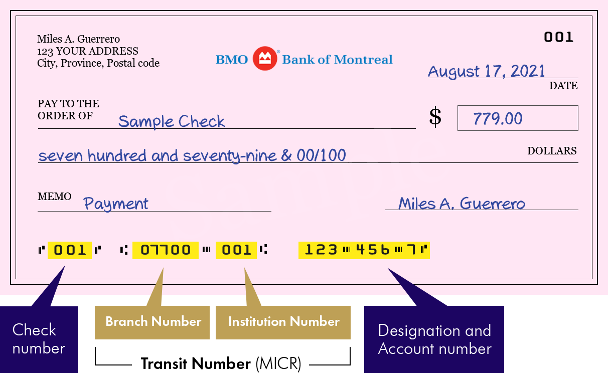 07700-001 — Transit Number for the Bank Of Montreal in Vernon