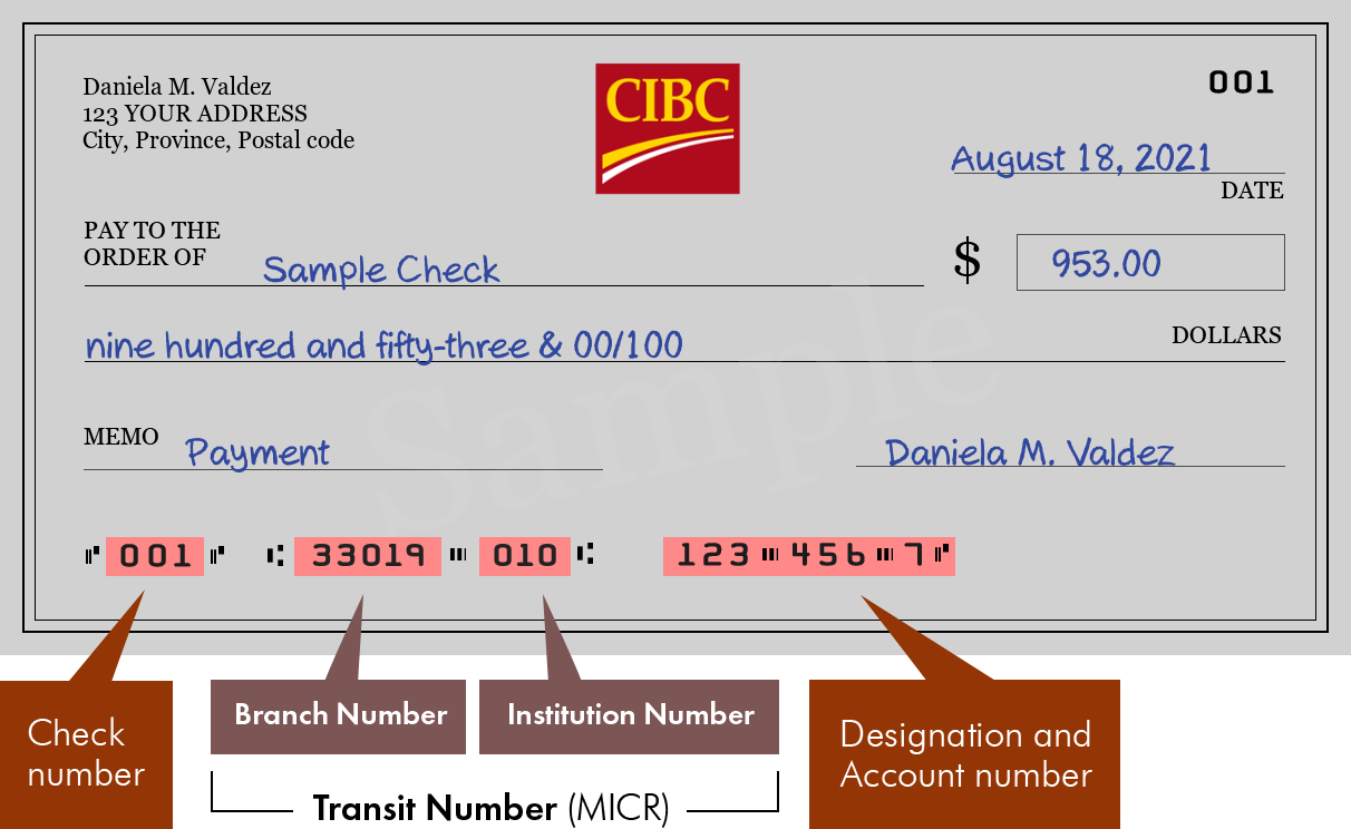 33019-010 — Transit Number for the Canadian Imperial Bank Of Commerce ...