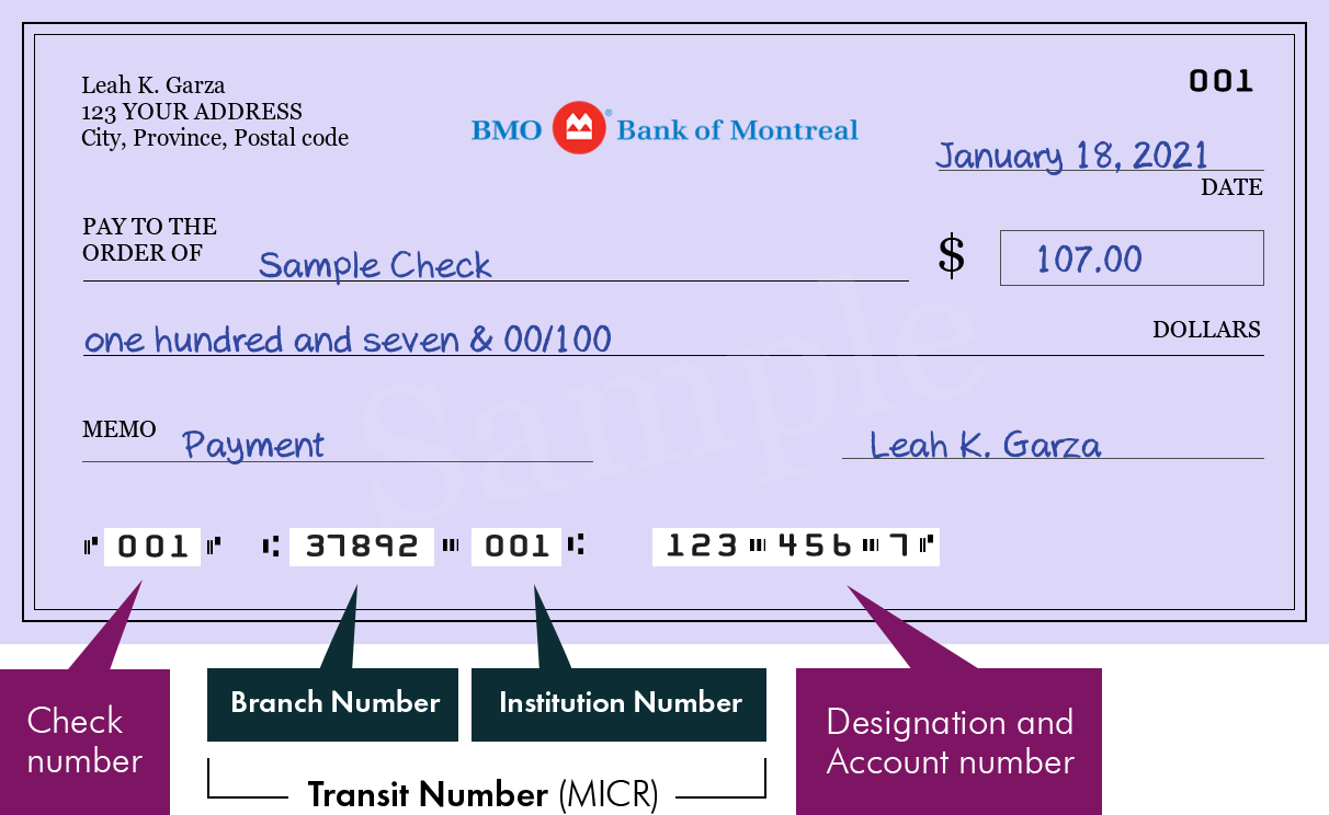 37892-001 — Transit Number for the Bank Of Montreal in Ajax