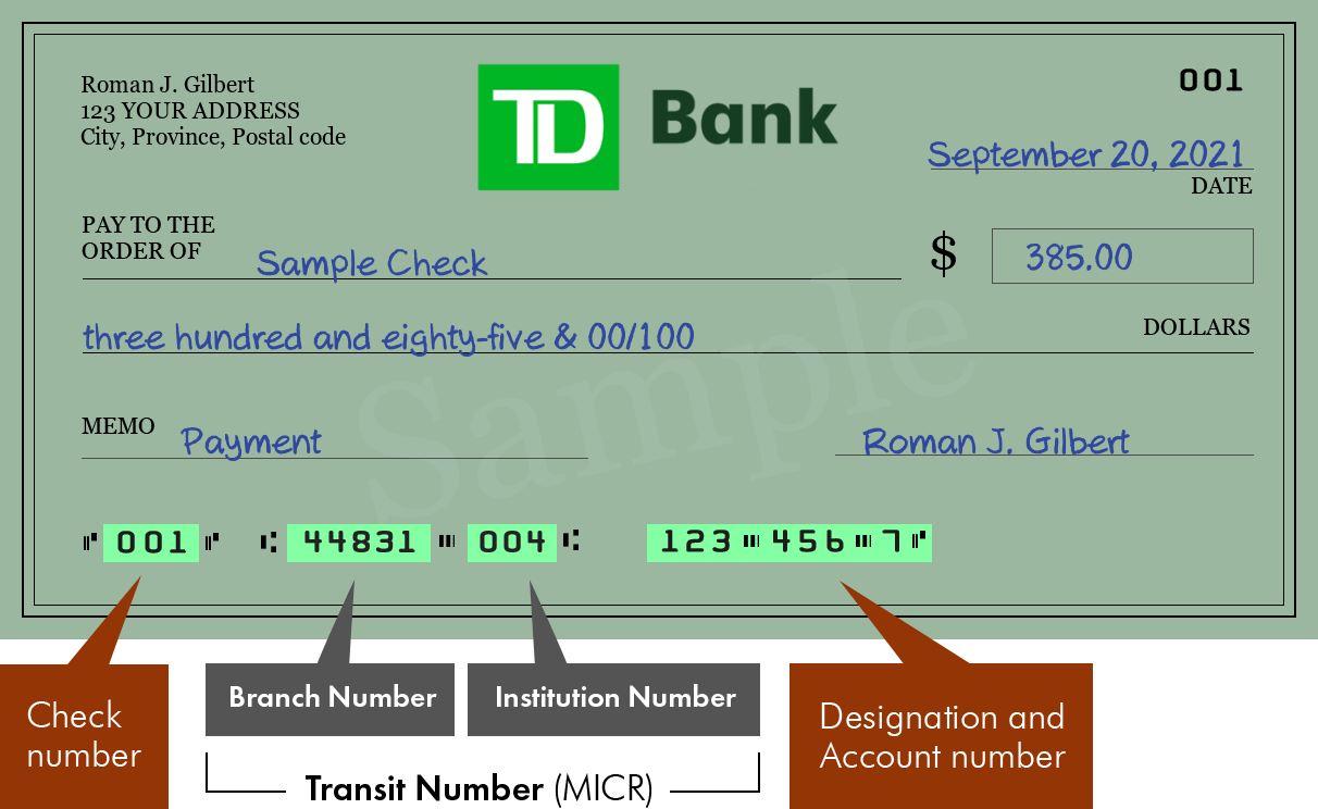 000444831 — Routing Number for the The Toronto-dominion Bank in Saint ...