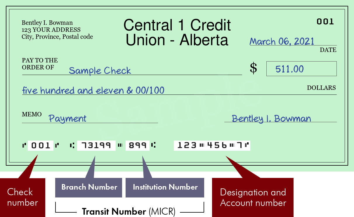 089973199 — Routing Number for the Central 1 Credit Union - Alberta in ...