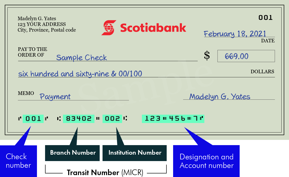 83402-002 — Transit Number for the The Bank Of Nova Scotia in Oshawa