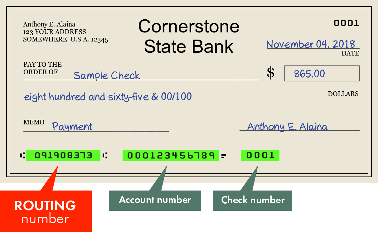Cornerstone State Bank - search routing numbers, addresses and phones ...
