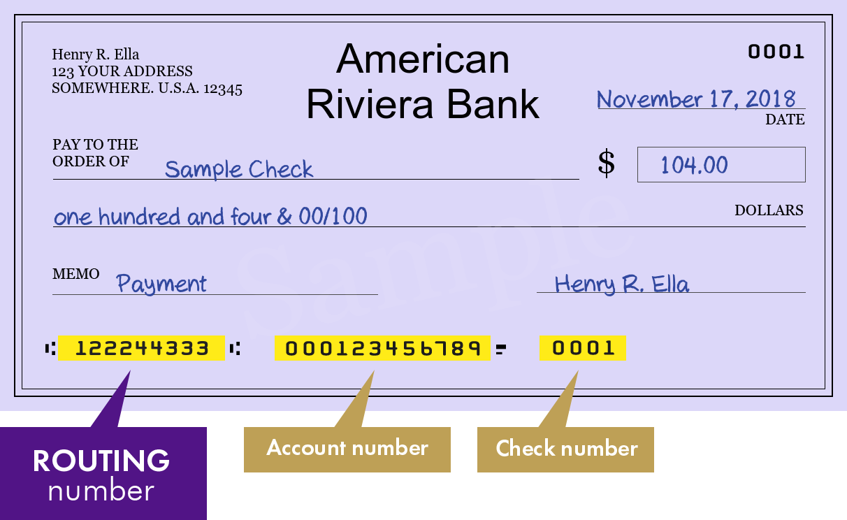 Bank Of America Check Account Number And Routing Number