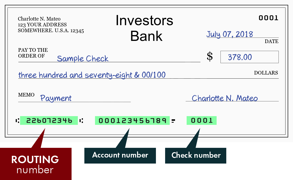 226072346 — Routing Number of Investors Bank in Short Hills