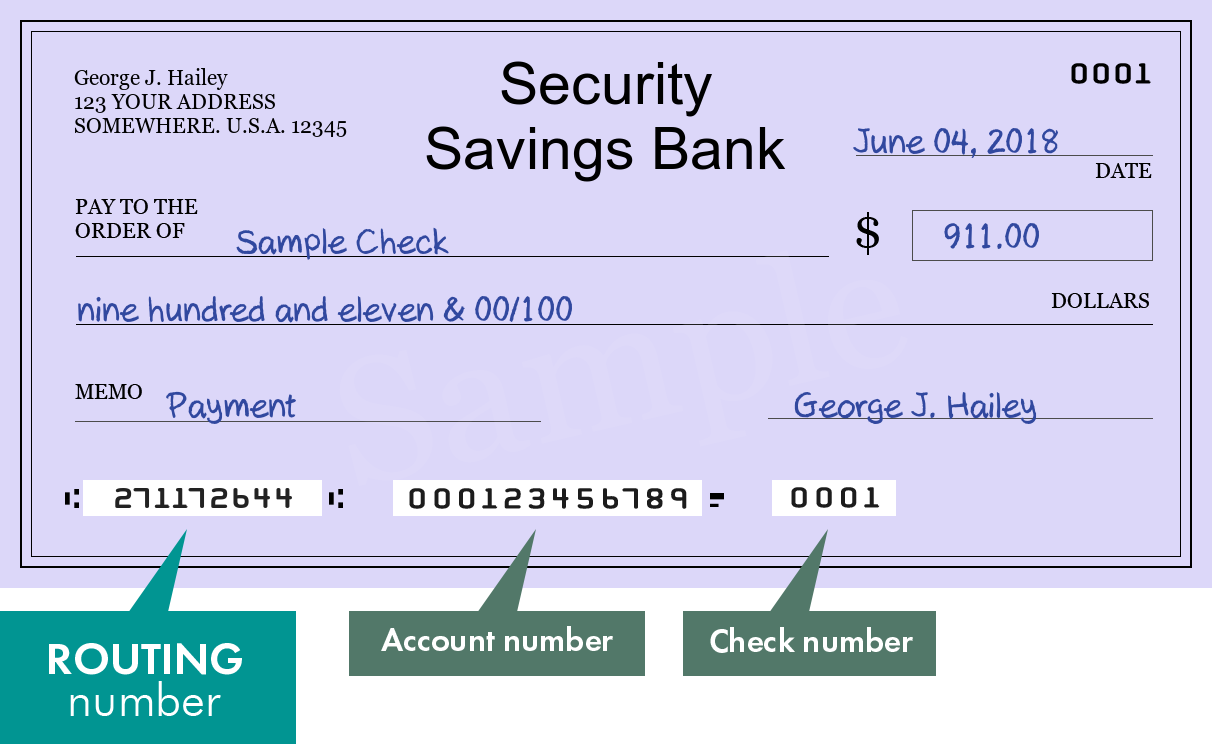 271172644 — Routing Number of Security Savings Bank in Monmouth