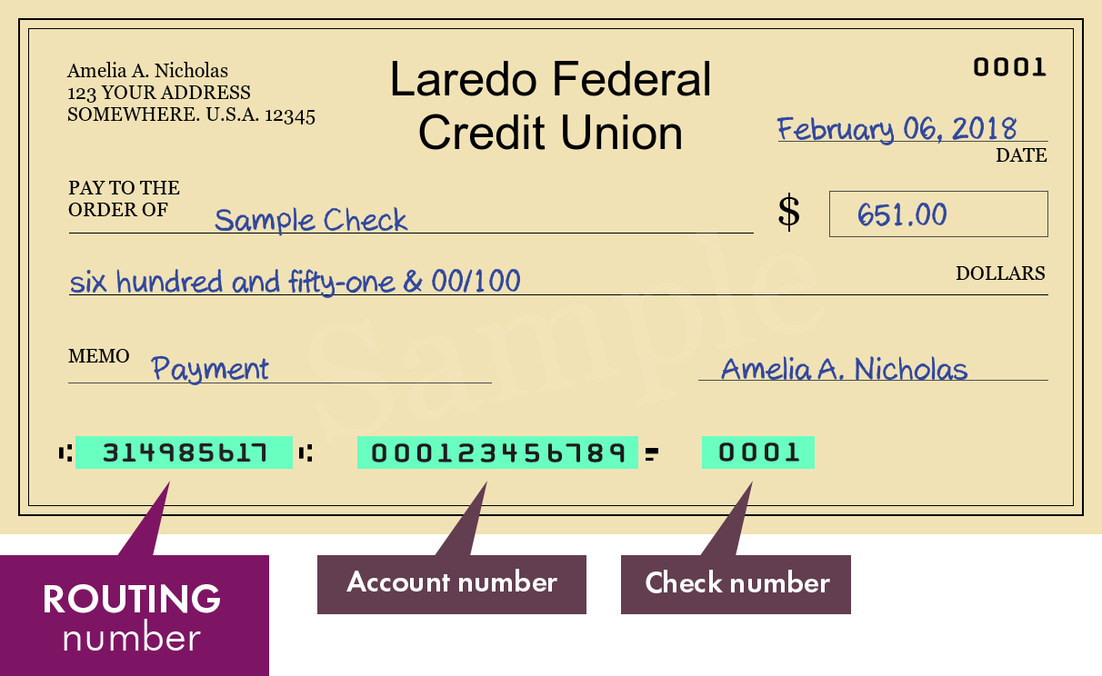 314985617 — Routing Number of Laredo Federal Credit Union in Laredo