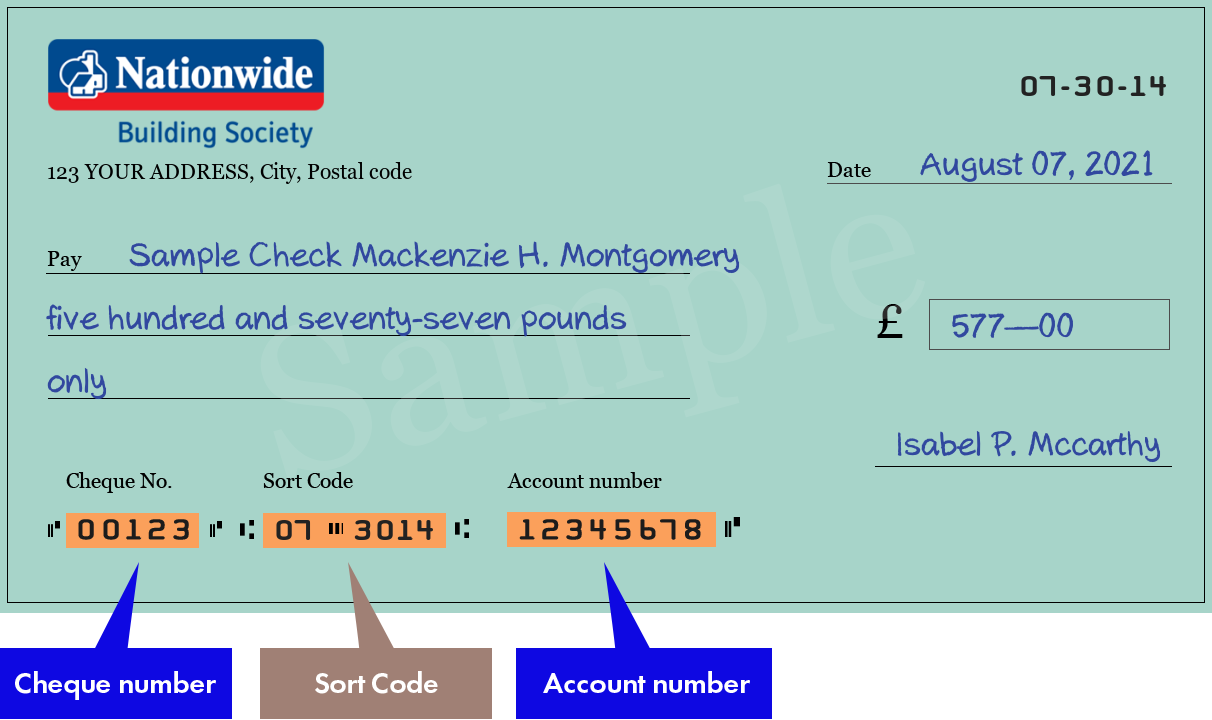 Sort Code 073014 of Nationwide Building Society in Northampton