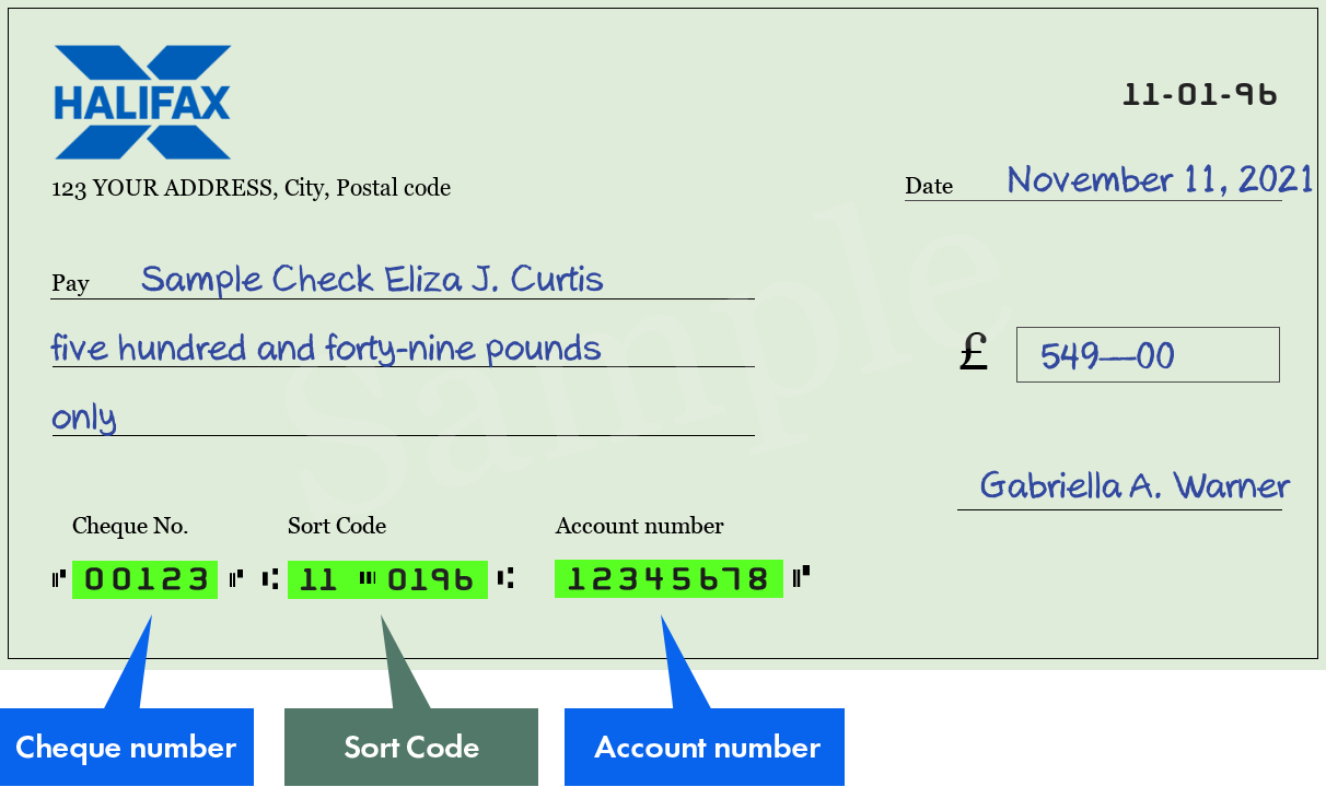 Sort Code 110196 Of Halifax In Leeds Sort Code 110196 Of Halifax In Leeds