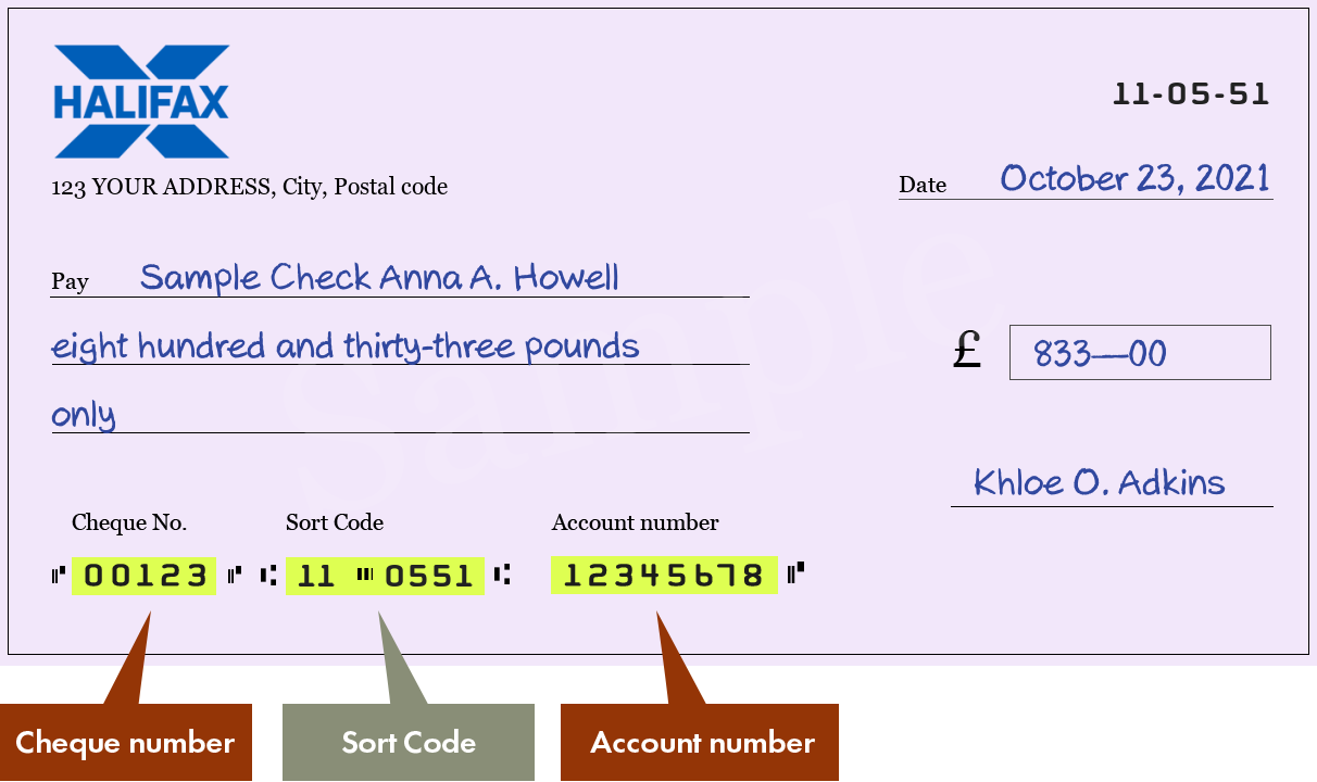 Sort Code 110551 of Halifax in Leeds