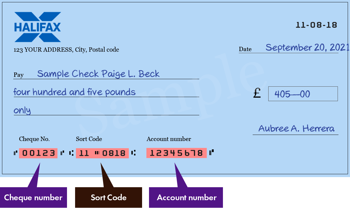 Sort Code 110818 of Halifax in Leeds