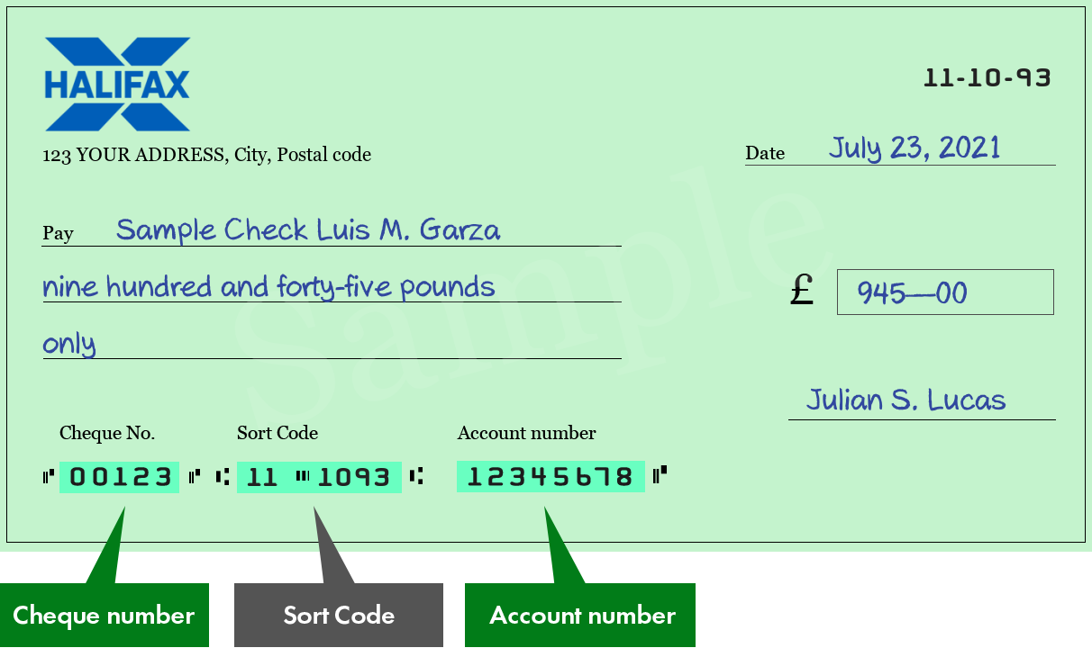 Sort Code 111093 Of Halifax In Leeds Sort Code 111093 Of Halifax In Leeds