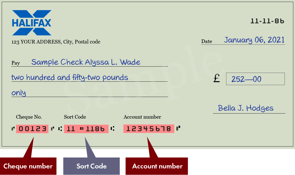 Sort Code 111186 Of Halifax In Leeds Sort Code 111186 Of Halifax In Leeds