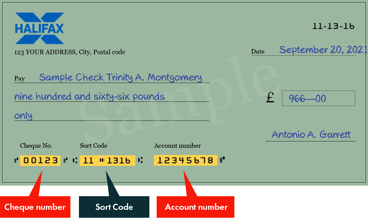 Sort Code 111316 of Halifax in Leeds