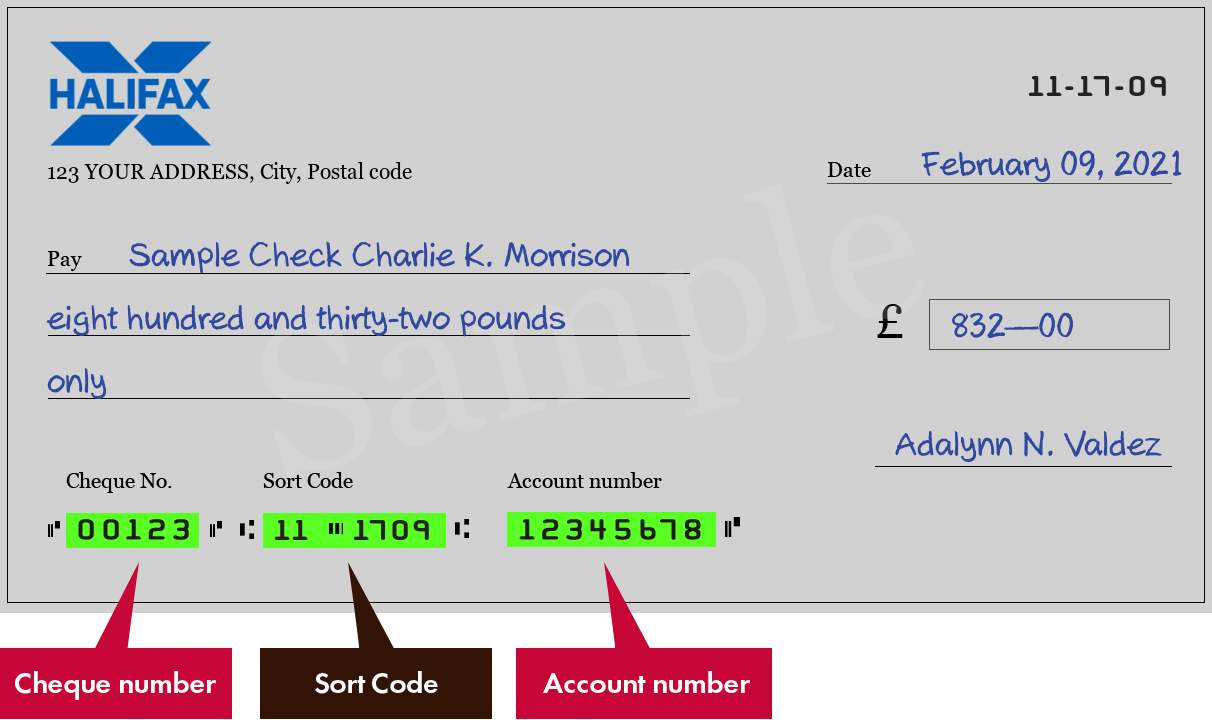 Sort Code 111709 Of Halifax In Leeds Sort Code 111709 Of Halifax In Leeds