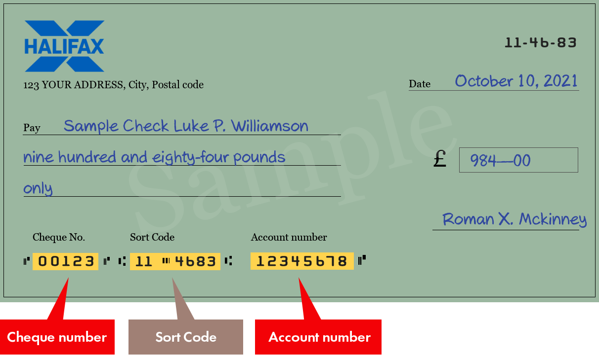 Sort Code 114683 Of Halifax In Leeds Sort Code 114683 Of Halifax In Leeds