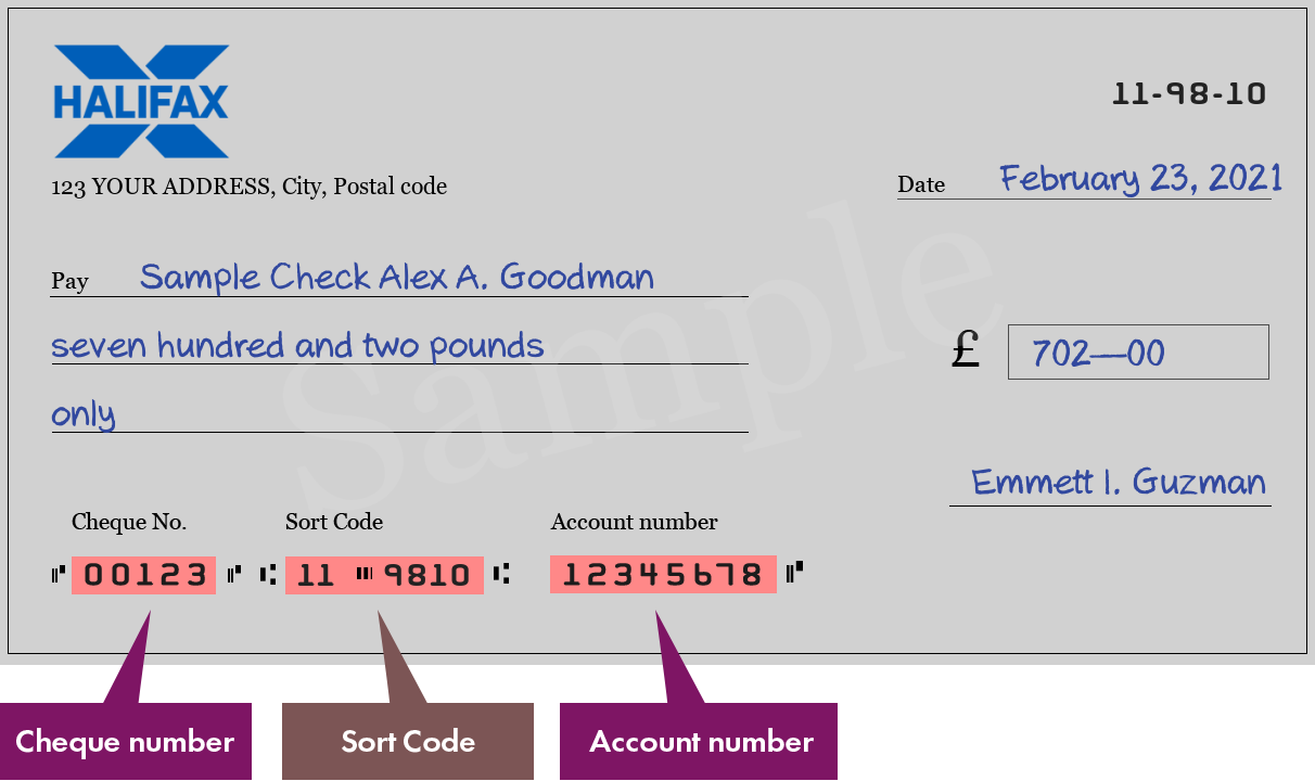 Sort Code 119810 Of Halifax In Leeds Sort Code 119810 Of Halifax In Leeds