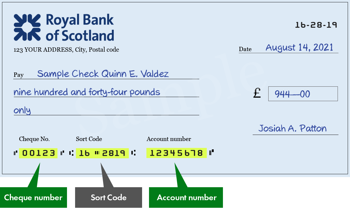 Sort Code 162819 of RBS Royal Bank of Scotland in Liverpool