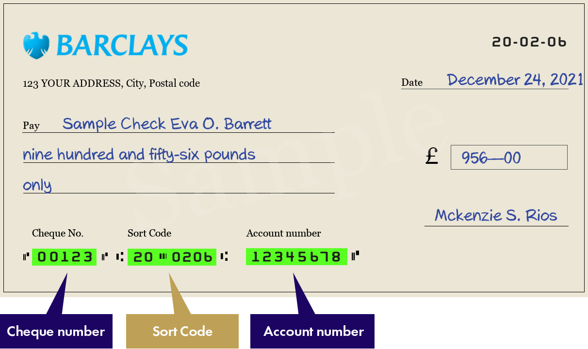Sort Code 200206 of Barclays Bank plc in Leicester