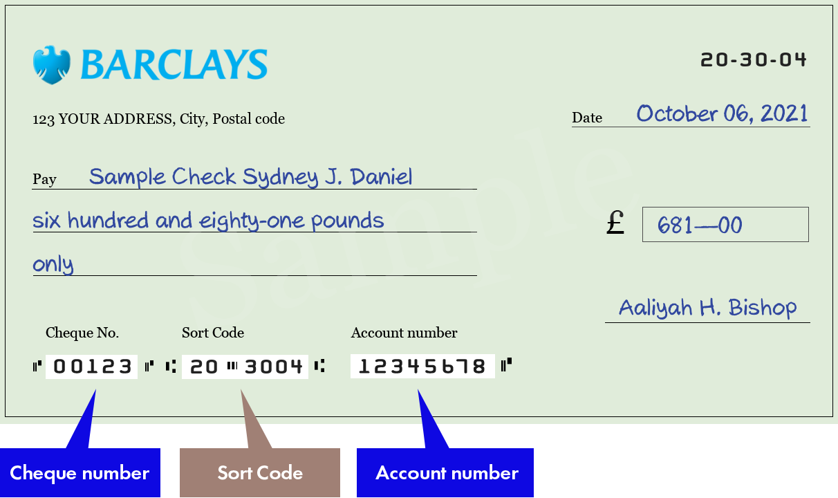 Sort Code 203004 of Barclays Bank plc in Leicester