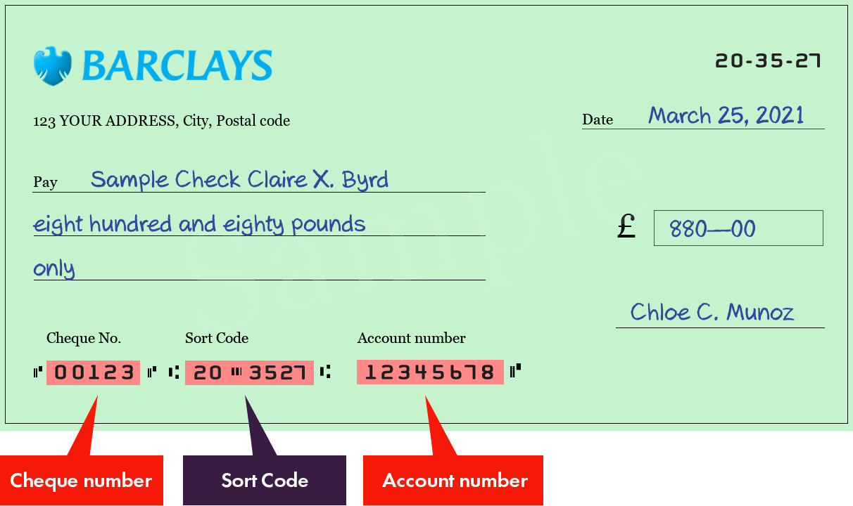 Sort Code 203527 of Barclays Bank plc in Leicester