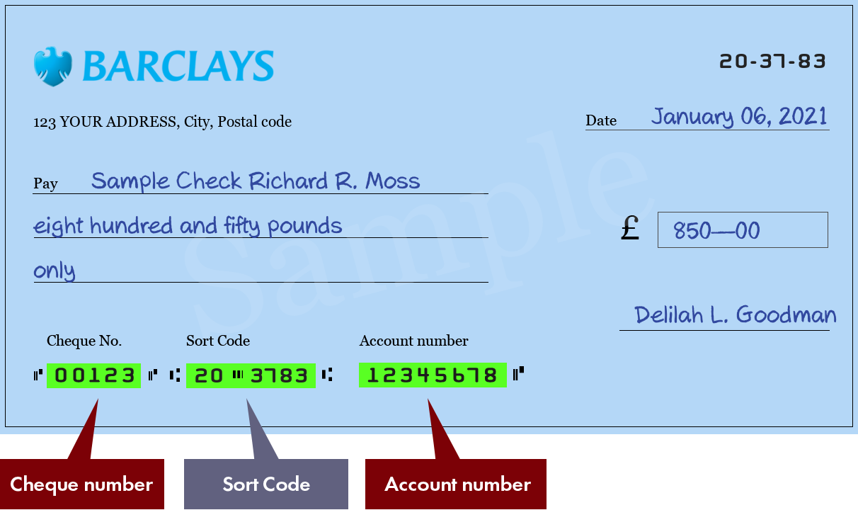 Sort Code 203783 Of Barclays Bank Plc In Leicester Sort Code 203783 Of Barclays Bank Plc In Leicester