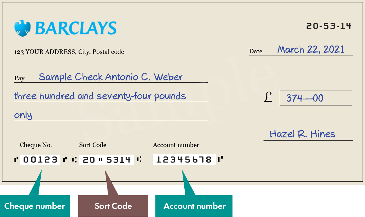 Sort Code 205314 Of Barclays Bank Plc In Leicester Sort Code 205314 Of Barclays Bank Plc In Leicester