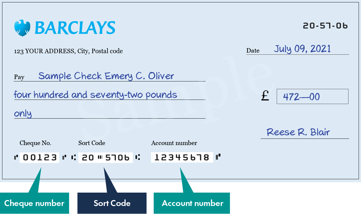 Sort Code 205706 Of Barclays Bank Plc In Leicester Sort Code 205706 Of Barclays Bank Plc In Leicester