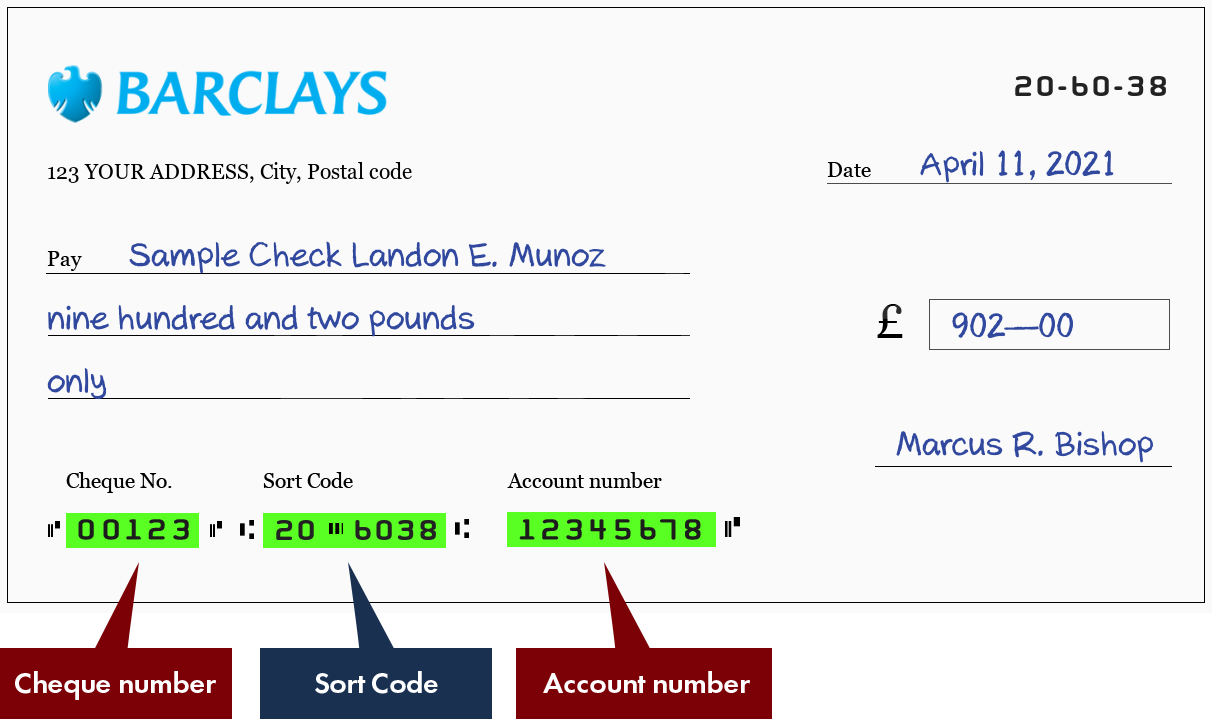 Sort Code 206038 of Barclays Bank plc in Leicester