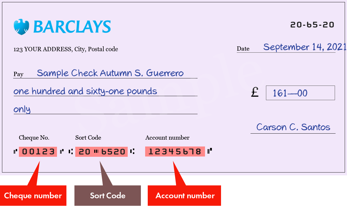Sort Code 206520 of Barclays Bank plc in Leicester