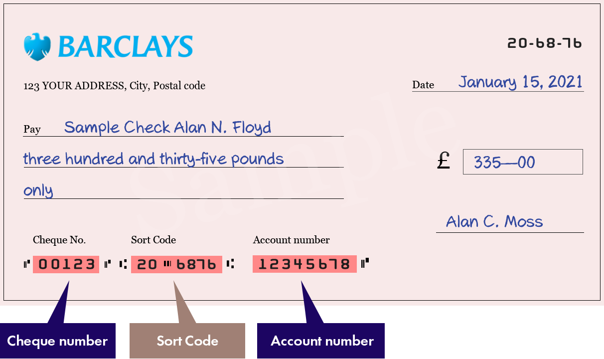 Sort Code 206876 of Barclays Bank plc in Leicester