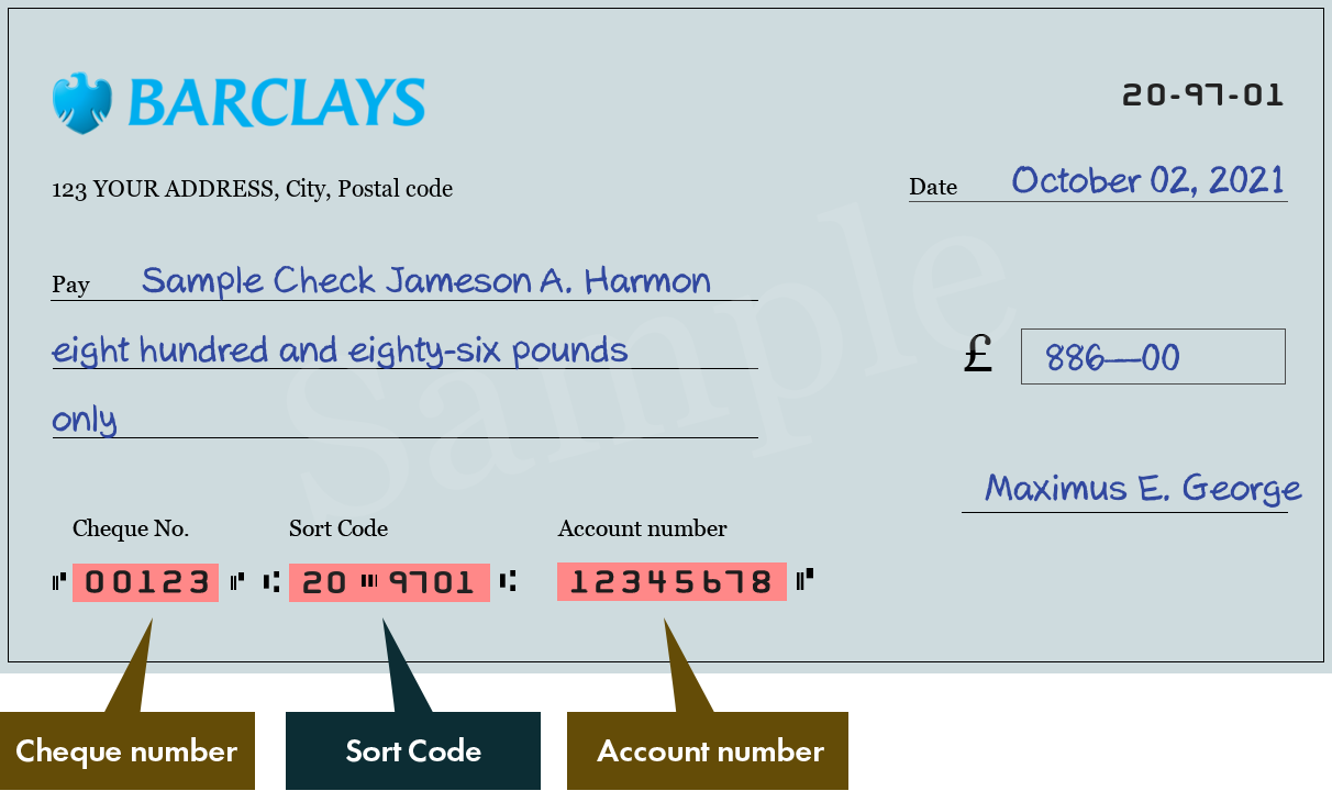 Sort Code 209701 of Barclays Bank plc in Leicester