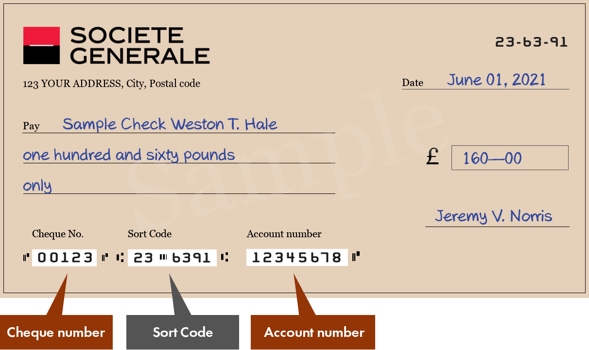 Sort Code 236391 Of Societe Generale In London Sort Code 236391 Of Societe Generale In London