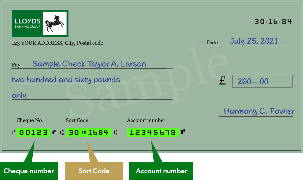 Sort Code 301684 Of Lloyds Bank Plc In Chelmsford Sort Code 301684 Of Lloyds Bank Plc In Chelmsford