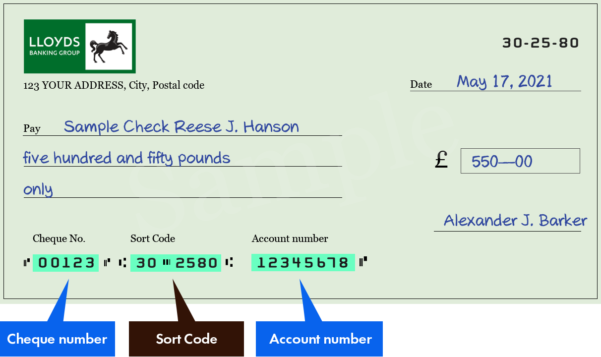 Sort Code 302580 Of Lloyds Bank Plc In Andover
