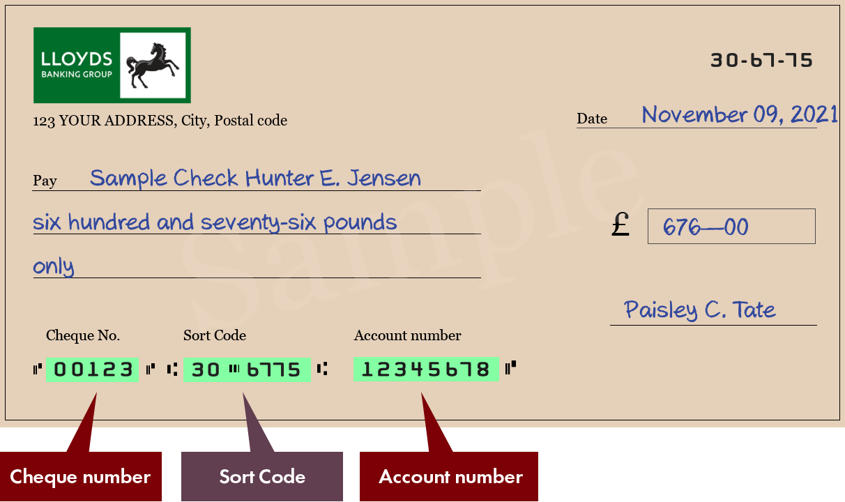 Sort Code 306775 of Lloyds Bank plc in London