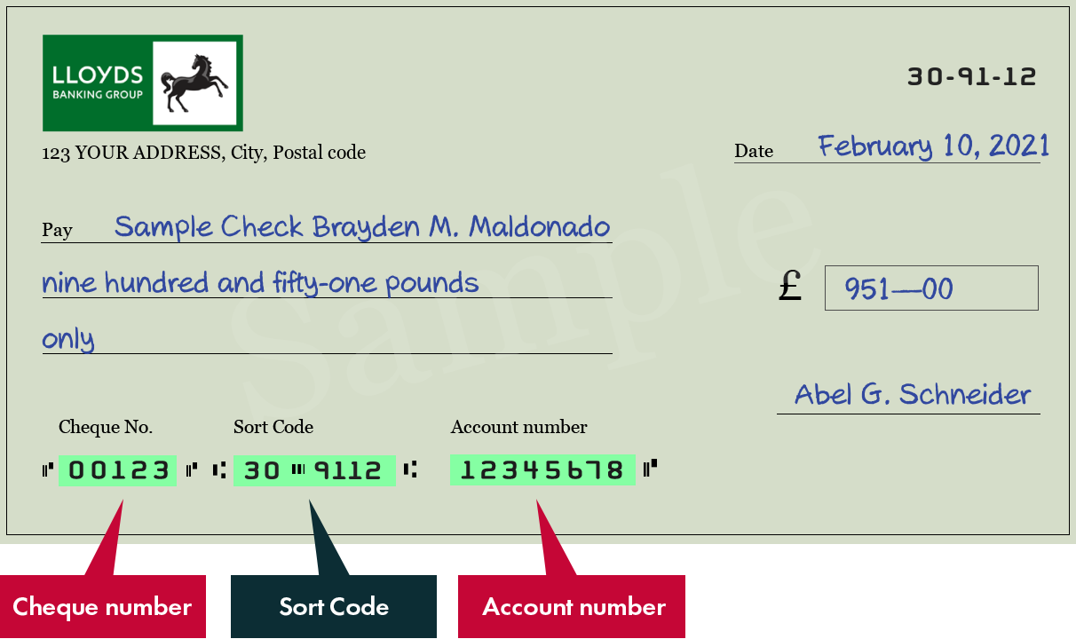 Sort Code 309112 Of Lloyds Bank Plc In Chelmsford Sort Code 309112 Of Lloyds Bank Plc In Chelmsford