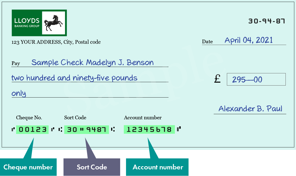 Sort Code 309487 Of Lloyds Bank Plc In Chelmsford Sort Code 309487 Of Lloyds Bank Plc In Chelmsford