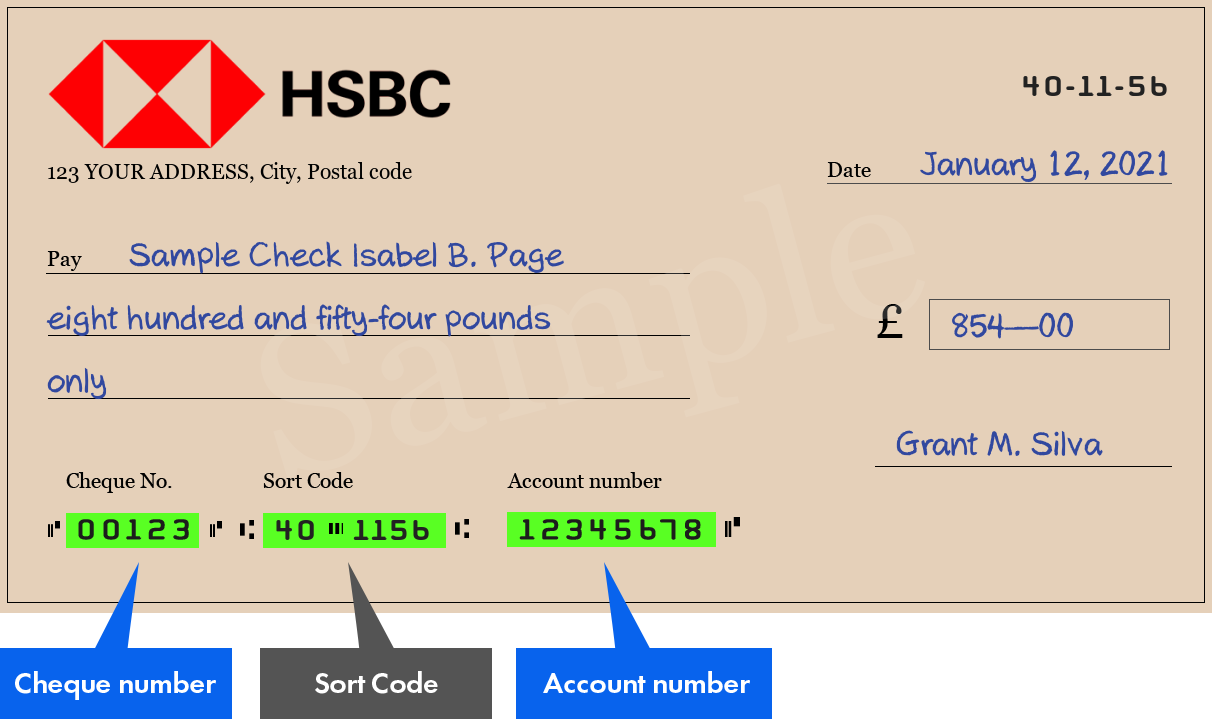 Sort Code 401156 Of Hsbc Bank Plc In Manchester
