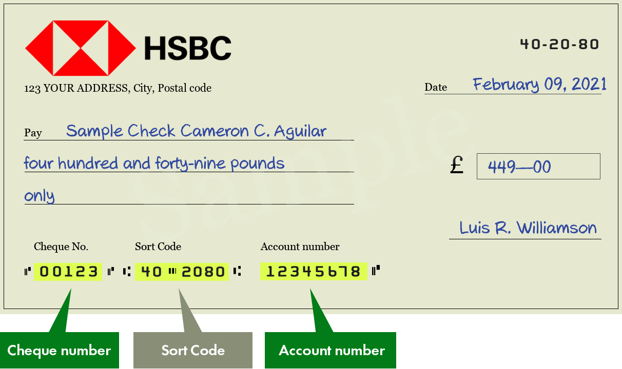 Sort Code 402080 of Hsbc Bank plc in Manchester