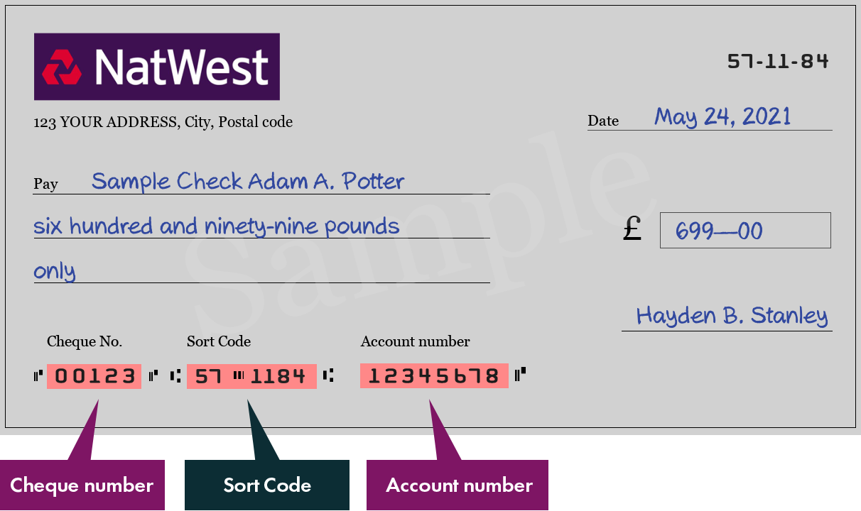 Sort Code 571184 of National Westminster Bank plc in London