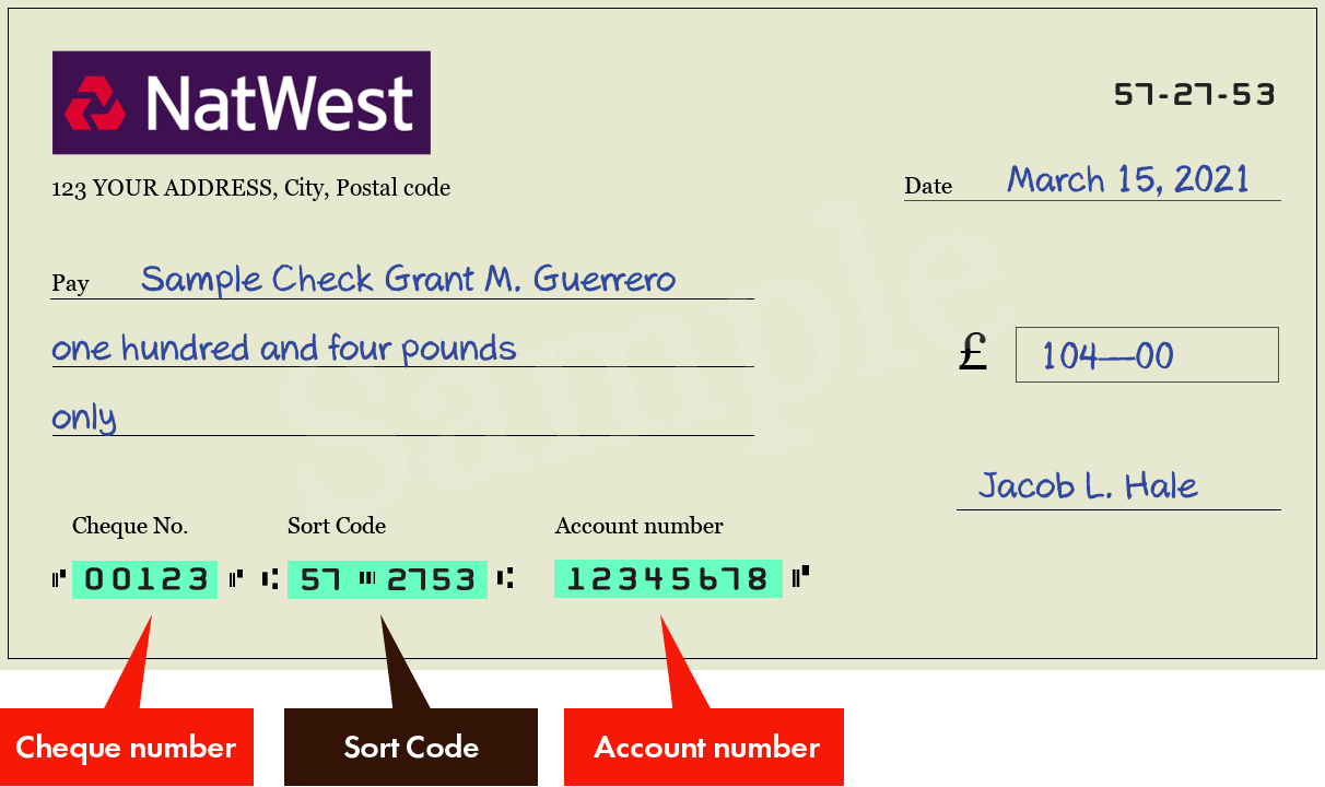 Sort Code 572753 Of National Westminster Bank Plc In London Sort Code 572753 Of National Westminster Bank Plc In London