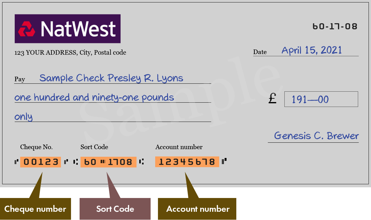 Sort Code 601708 Of National Westminster Bank Plc In Chatham Sort Code 601708 Of National Westminster Bank Plc In Chatham