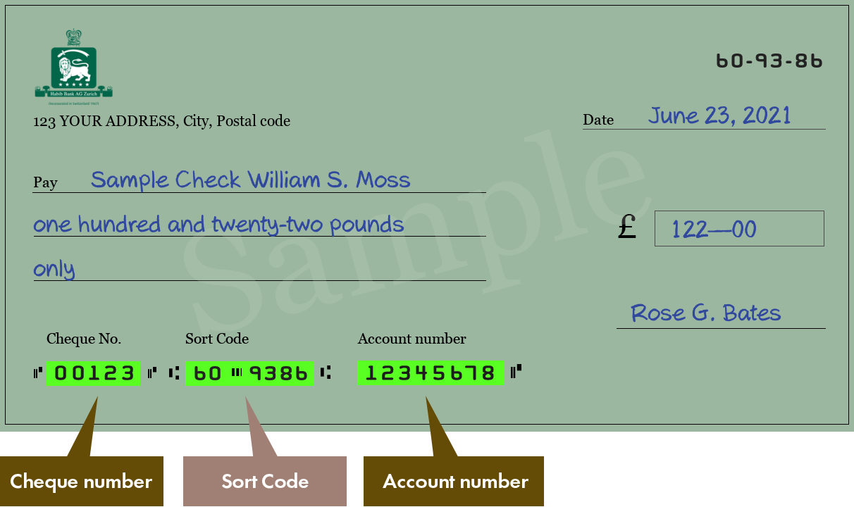 Sort Code 609386 Of Habib Bank Zurich Plc In London Sort Code 609386 Of Habib Bank Zurich Plc In London