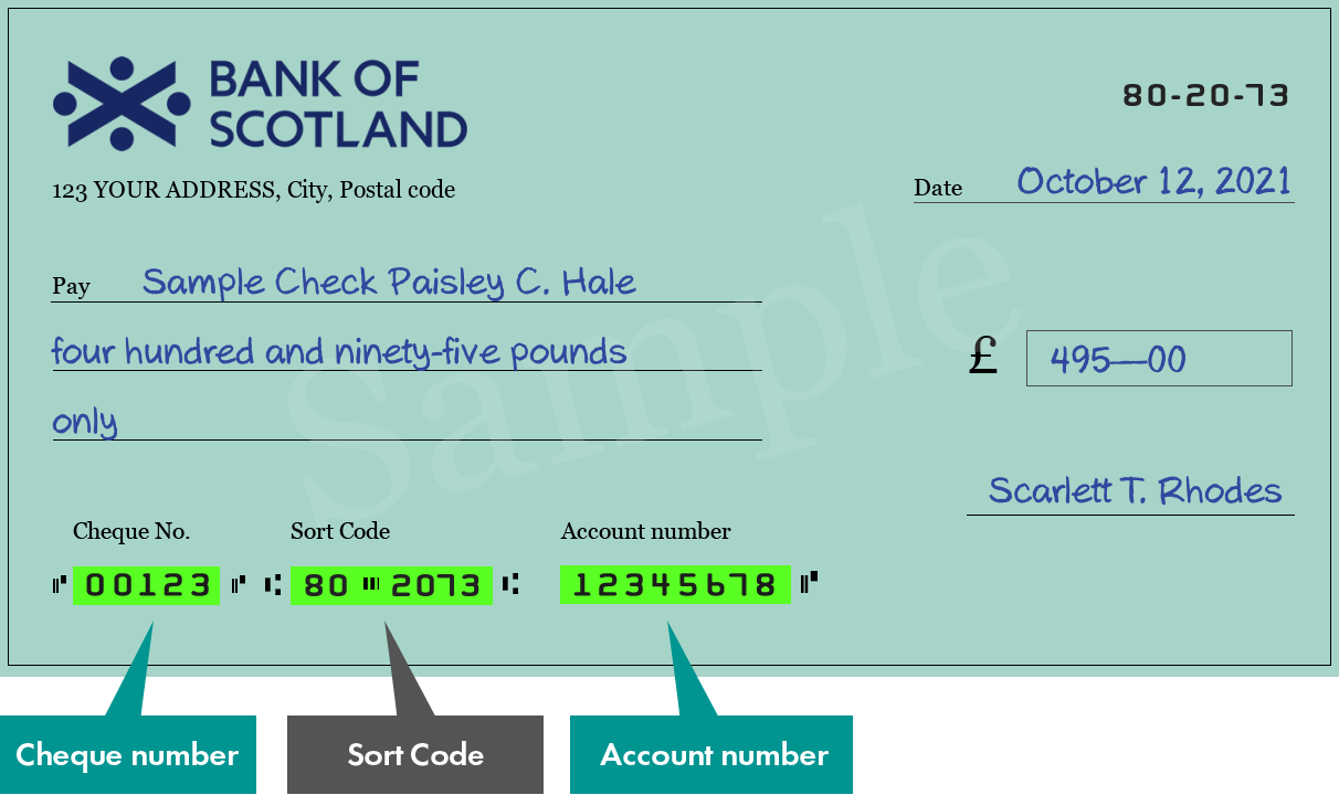 Sort Code 802073 of Bank of Scotland plc in West Lothian